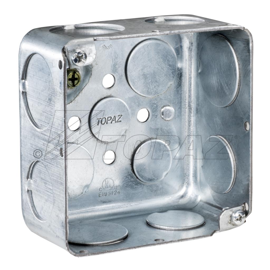 Topaz D4456 - 4" Square Drawn Deep Boxes 3/4" & 1" KO - (50 Pack ...